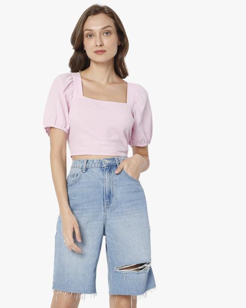 Buy Square-Neck Crop Top Online at Best Prices in India - JioMart.