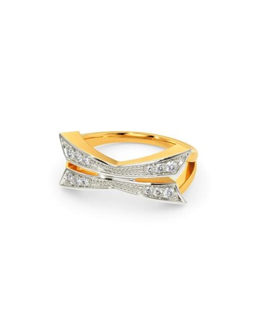 Buy Sweep Me Off Yellow Gold Diamond-Studded Ring Online at Best Prices ...