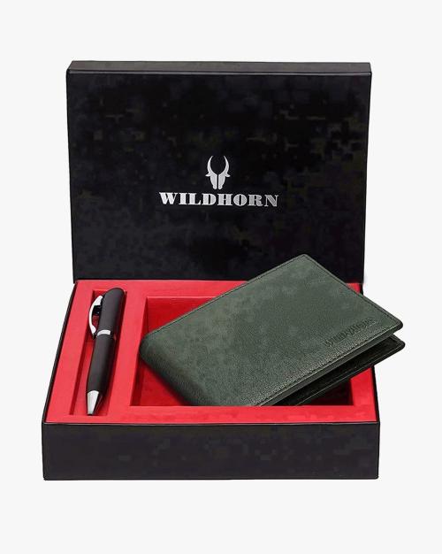 Buy Leather Bi-Fold Wallet with Pen Online at Best Prices in India ...