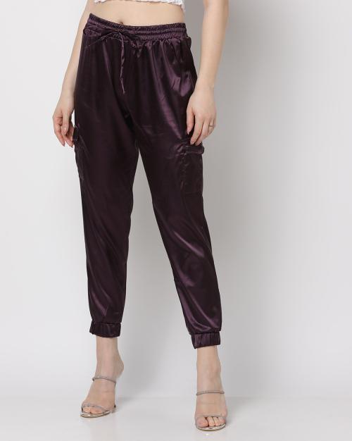 Buy High-Rise Jogger Pants with Flap Pockets Online at Best Prices in ...