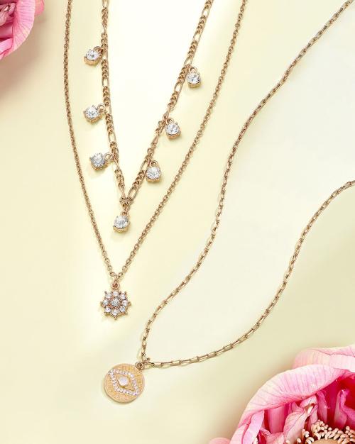 Buy Set of 2 Stone-Studded Contemporary Chains - ZPFK15106 Online at ...