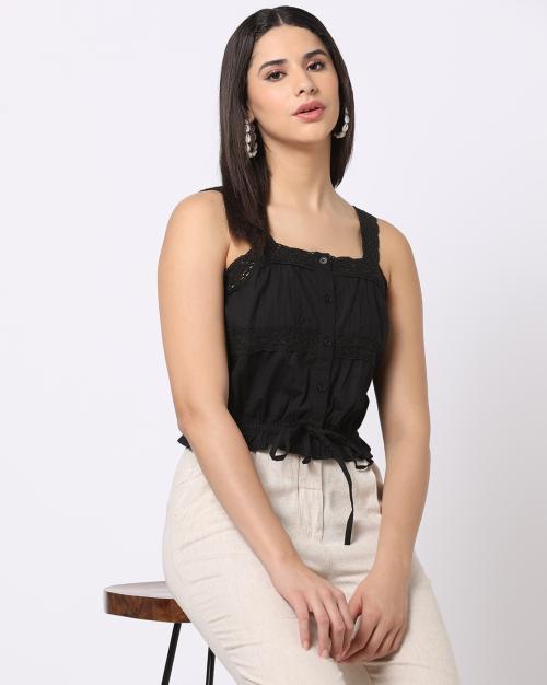 Buy Laced Top with Waist Tie-Up Online at Best Prices in India - JioMart.