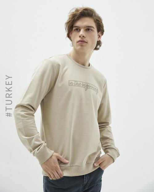 Buy Typographic Embossed Crew-Neck Sweatshirt Online at Best Prices in ...