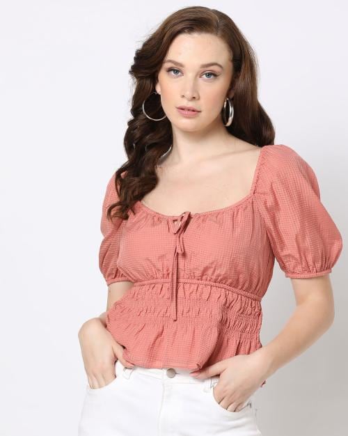 Buy Square-Neck Peplum Top Online at Best Prices in India - JioMart.