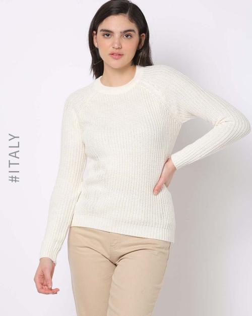 Buy Knitted Round-Neck Pullover Online at Best Prices in India - JioMart.