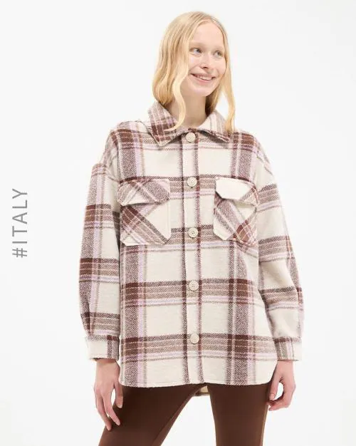 Buy Checked Shacket Jacket with Flap Pockets Online at Best Prices in ...