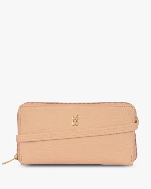 Buy Croc-Embossed Zip-Around Wallet with Detachable Strap Online at ...