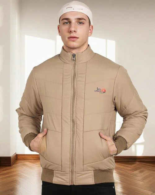 Buy Zip-Front Puffer Jacket with Insert Pockets Online at Best Prices ...