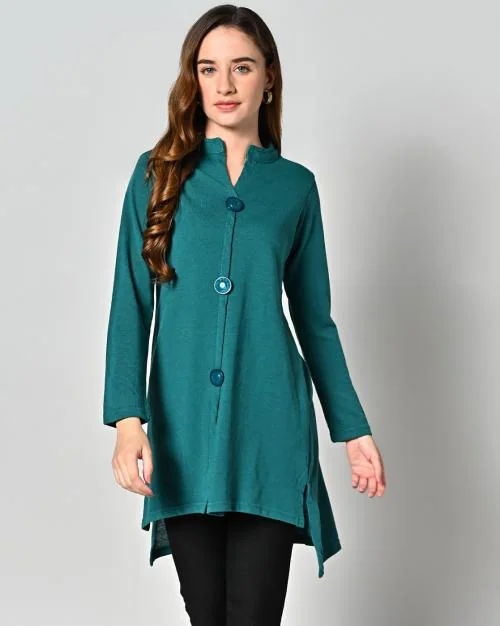 Buy Women Button-Down Shrug with Mandarin Collar Online at Best Prices ...