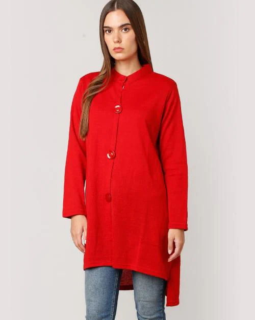 Buy Button-Down Shrug with Mandarin Collar Online at Best Prices in ...