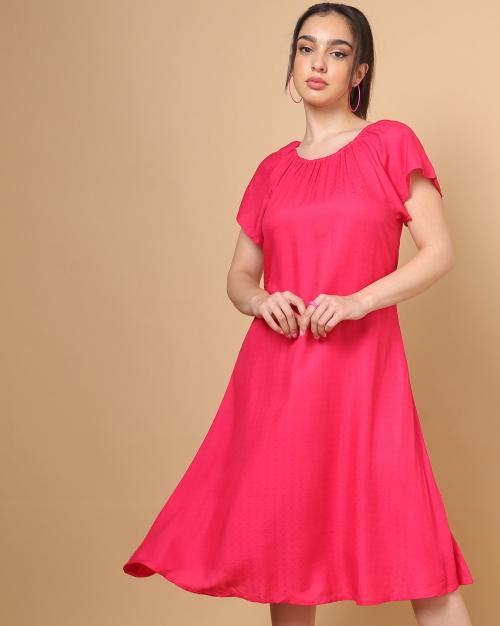 Buy Round-Neck Mid-Calf Length Nightgown Online at Best Prices in India ...