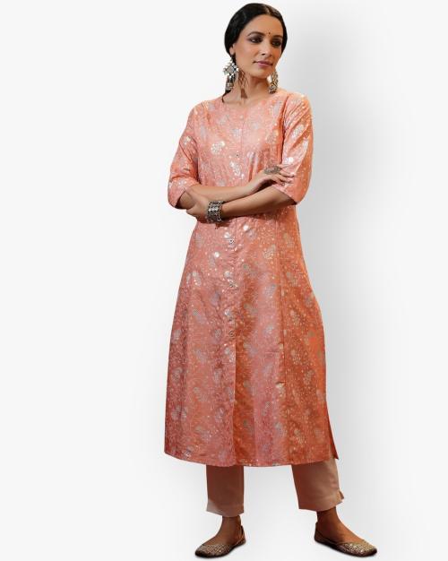 Buy Floral Print Princess Cut A-Line Kurta Online at Best Prices in ...