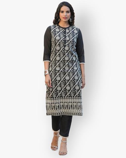 Buy Chikankari Straight Kurta with Pants Set Online at Best Prices in India - JioMart.