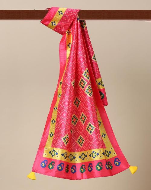 Buy Digital Bandini Print Bamboo Silk Stole Online at Best Prices in ...