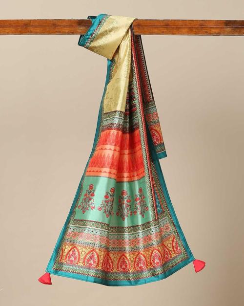 Buy Digital Print Bamboo Silk Stole Online at Best Prices in India ...