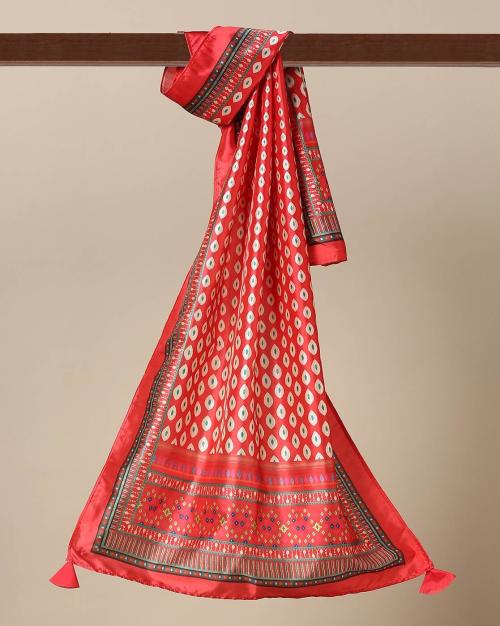 Buy Digital Bandini Print Bamboo Silk Stole Online at Best Prices in ...