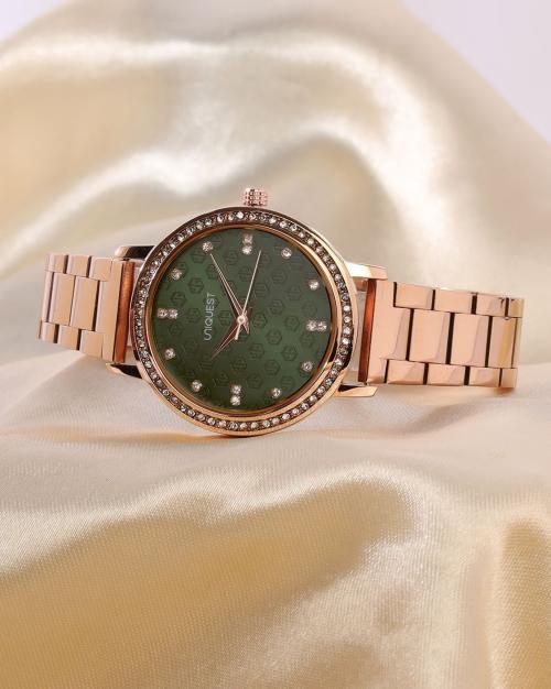Buy Green Dial Analogue Fashion Watch with Steel Strap for Women Online ...