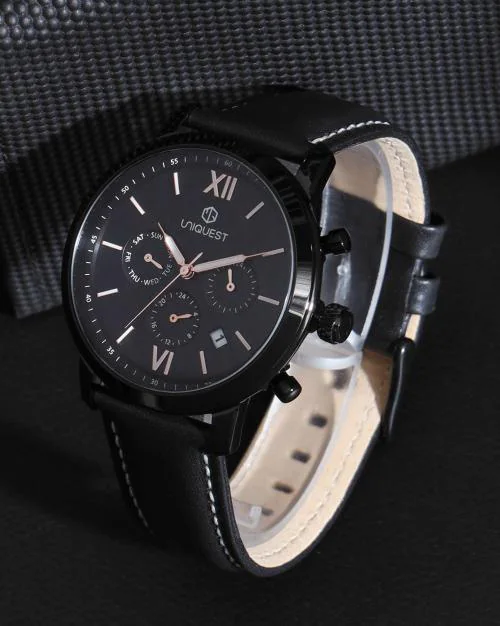 Buy Black Dial Analogue Fashion Watch with Multi-Dial Function And ...