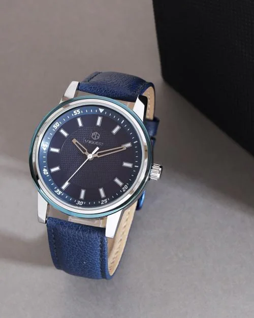 Buy Blue Dial Analogue Fashion Watch with Leather Strap For Men Online ...