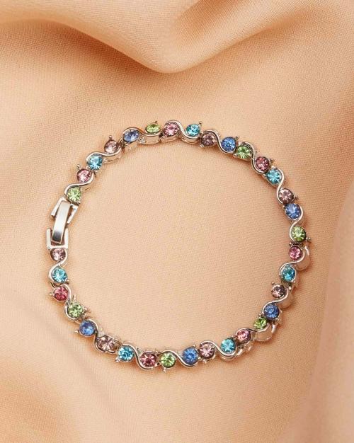 Buy Rhodium-Plated Crystals Bracelet - MHBR125 Online at Best Prices in India - JioMart.