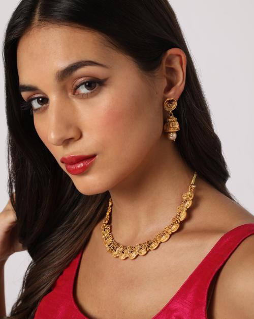 Buy Pota Stone Necklace & Earrings Set - JW-10161036PK Online at Best ...