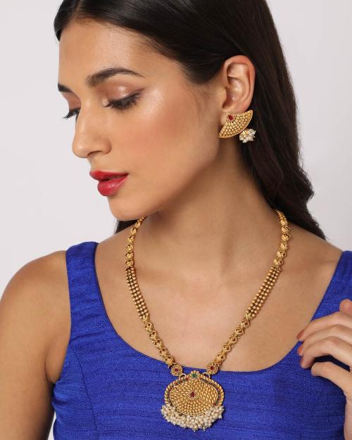 Buy Pota Stone Gold-Plated Necklace Set - JW-10161062PGR Online at Best ...