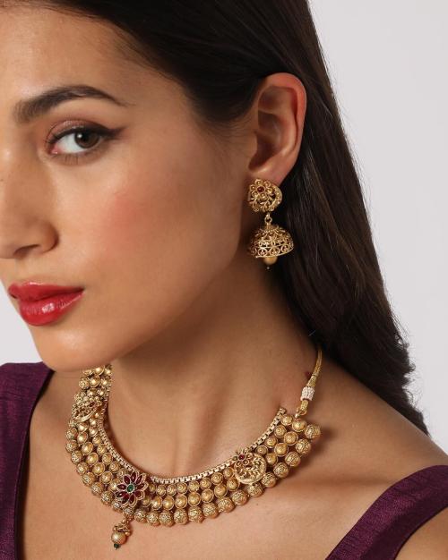 Buy Pota Stone Copper Necklace Set -JW-10231047PGR Online at Best ...