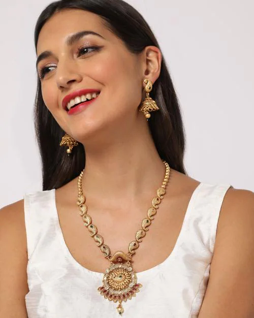 Buy Pota-Stone Copper Necklace Set Online at Best Prices in India ...