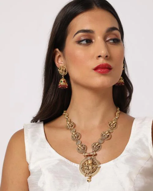 Buy Pota Stone Copper Necklace Set -JW-10231064PGR Online at Best ...