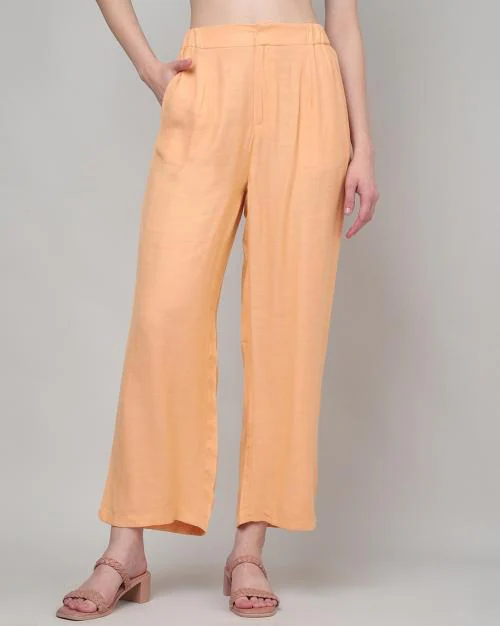 Buy Elasticated Waist Straight Fit Palazzo Online at Best Prices in ...