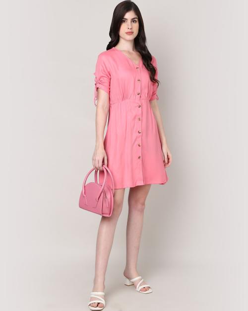Buy Women V-Neck A-Line Dress Online at Best Prices in India - JioMart.