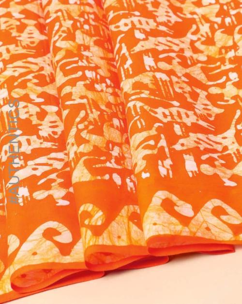 Buy Hand-Block Print Batik Pure Cotton 1 Meter Blouse Fabric Online at ...