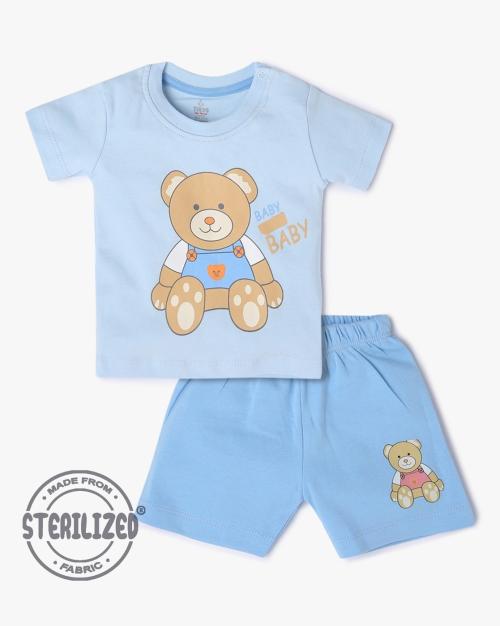 Buy Teddy Print T-Shirt & Shorts Set Online at Best Prices in India ...