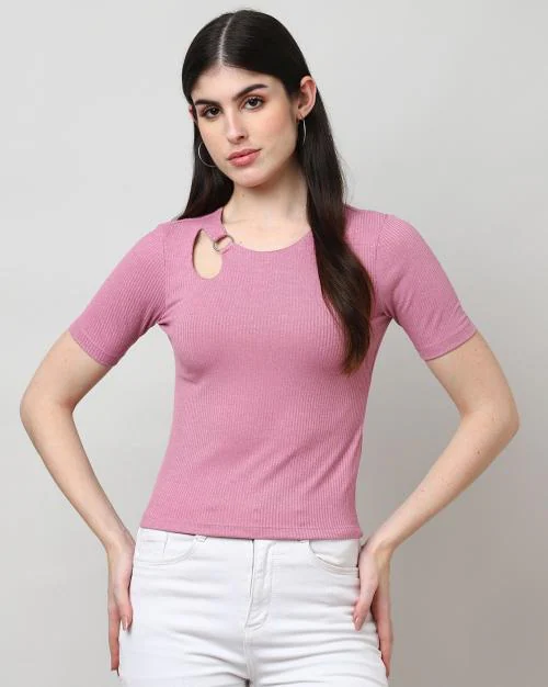 Buy Round-Neck Top with Cut-Out Online at Best Prices in India - JioMart.