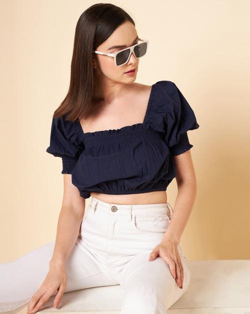 Buy Square-Neck Crop Top Online at Best Prices in India - JioMart.