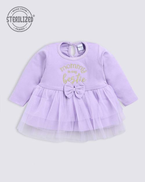 Buy Girls Typographic Embroidered Fit & Flare Dress Online at Best ...