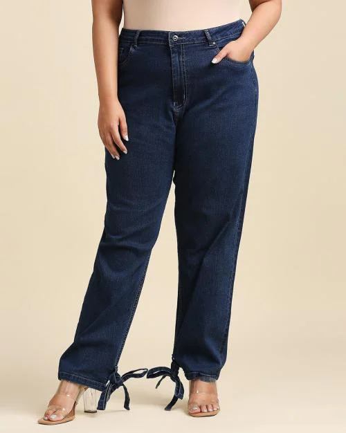 Buy Women High-Rise Regular Fit Jeans Online at Best Prices in India ...