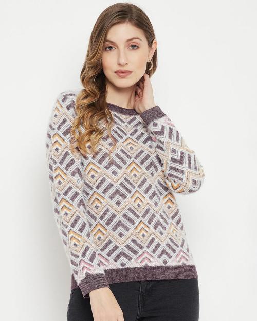 Buy Geometric Pattern Relaxed Fit Pullover Online at Best Prices in India - JioMart.