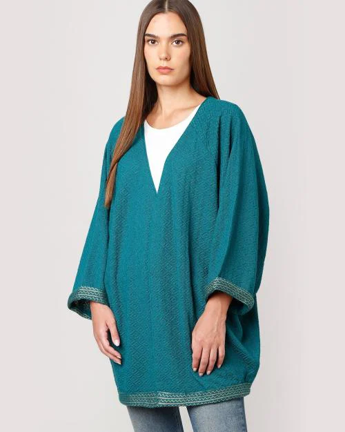 Buy Women Relaxed Fit V-Neck Ponchos Online at Best Prices in India ...