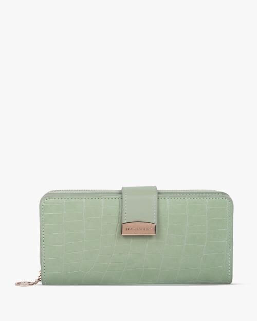 Buy Women Croc-Embossed Zip-Around Wallet Online at Best Prices in ...
