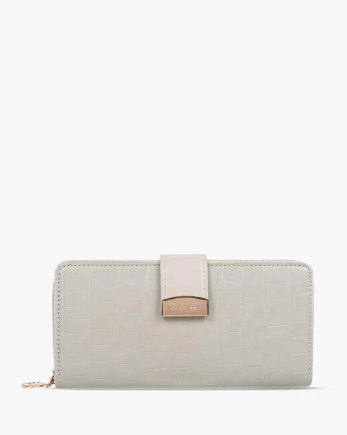 Buy Women Croc-Embossed Zip-Around Wallet Online at Best Prices in ...