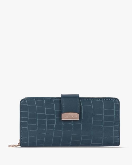 Buy Women Croc-Embossed Zip-Around Wallet Online at Best Prices in ...