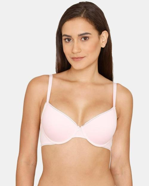 Buy Rosaline by Zivame Padded Wired Medium Coverage T-Shirt Bra - Fairy Tale Online at Best ...