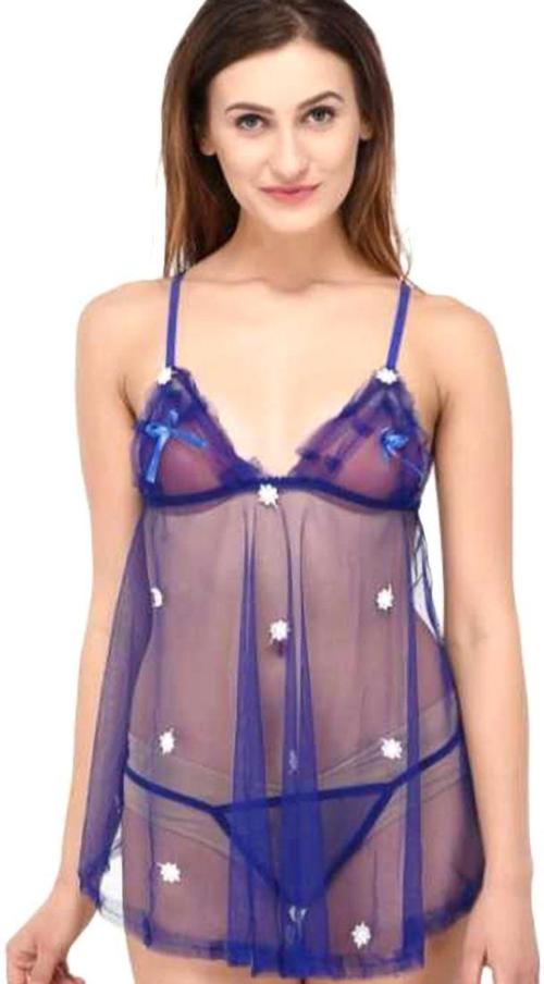 Buy Indivas Blue Solid Net Womens Babydolls Online at Best Prices in India - JioMart.