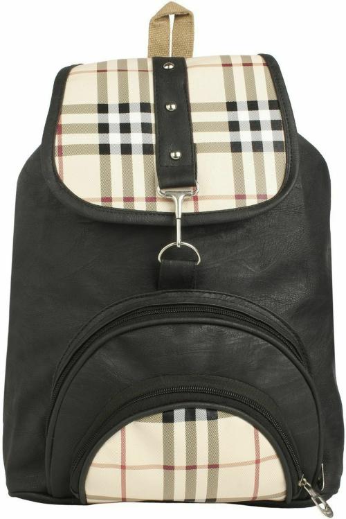 Buy SARA Black PU Leather Backpack 14 L Online at Best Prices in India ...