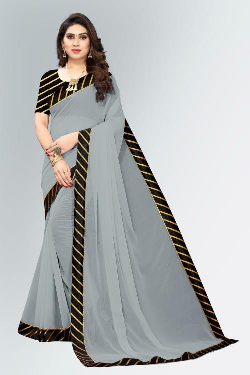 Buy SAREYA VEELA Fashion Women Pink Plain Georgette Sarees Online at ...