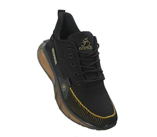 Buy Go Ride Men Pluto Running Shoes Black And Gold Online at Best ...