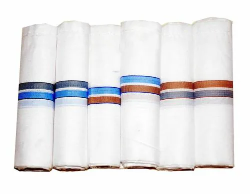 DIKHAWA Premium Handkerchief - 100% Cotton White Color Men's ...
