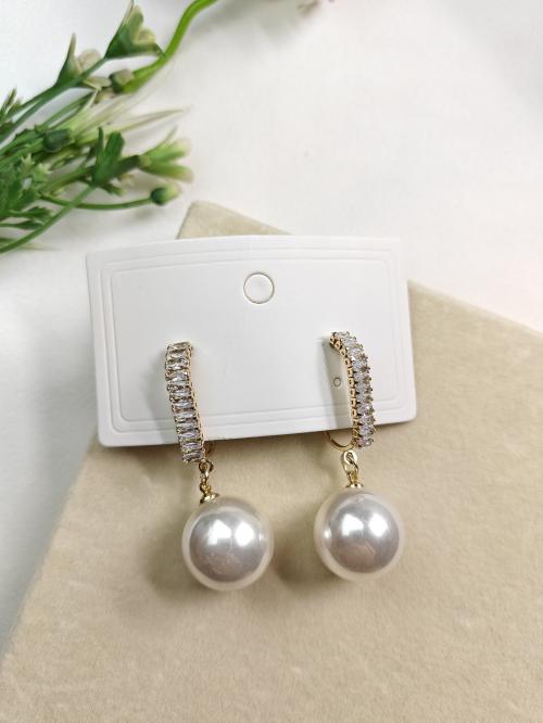 Buy ZAISHA Sparkling Pearl Drop Retro Earrings Online at Best Prices in ...