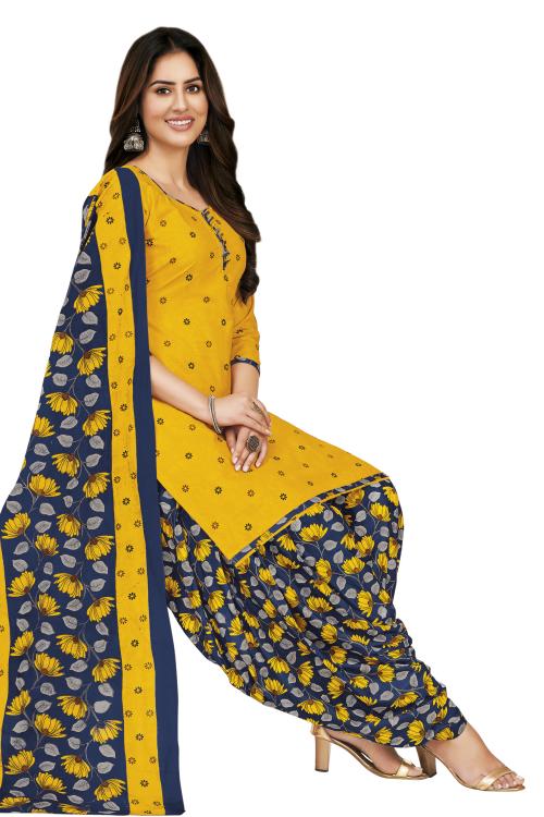 Buy SHREE JEENMATA COLLECTION 1919 YELLOW UNSTICHED DRESS MATERIAL ...